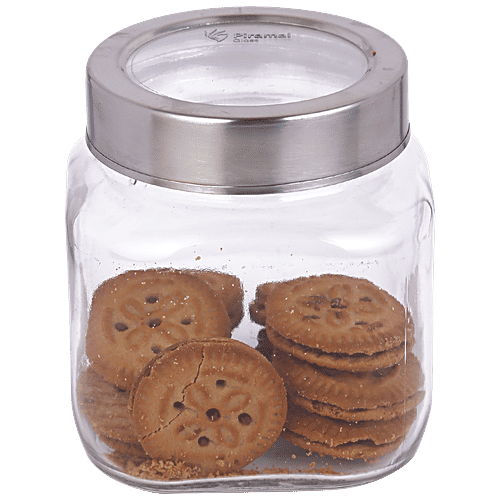 Buy STOREHAUS Square Storage Jars - Clear Glass, Transparent ...