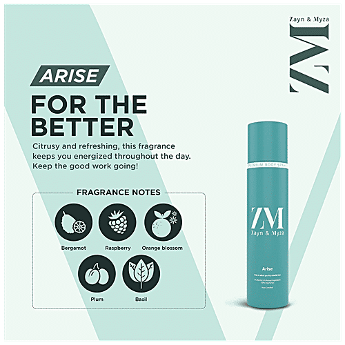 Buy ZM Zayn & Myza Arise No Alcohol Body Spray - For Men, Long Lasting ...