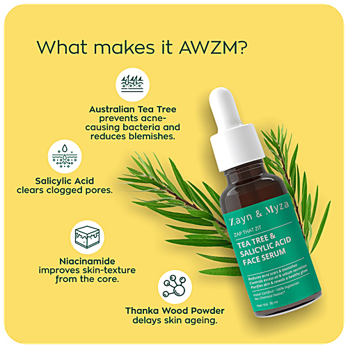 Buy ZM Zayn & Myza Tea Tree & Salicylic Acid Face Serum - Reduces Acne Scars & Blemishes ...