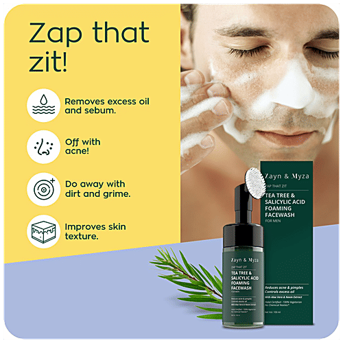 Buy ZM Zayn & Myza Tea Tree & Salicylic Acid Foaming Facewash - With Built-In Deep Cleansing ...