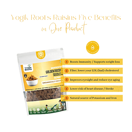 Buy Yogik Roots Maharashtra's Golden Raisins - Seedless, Organic ...