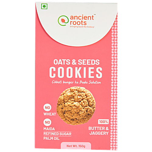 Buy Ancient Roots Oats & Seeds Cookies - 100% Butter & Jaggery, No ...