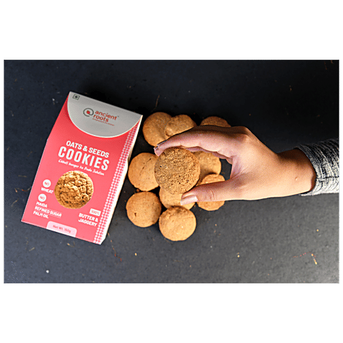 Buy Ancient Roots Oats & Seeds Cookies - 100% Butter & Jaggery, No ...
