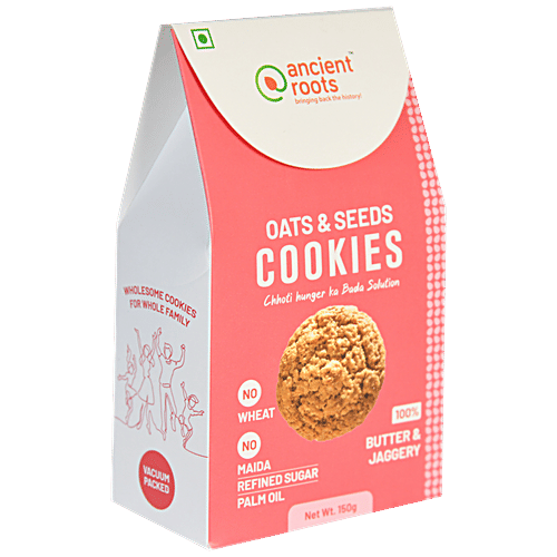 Buy Ancient Roots Oats & Seeds Cookies - 100% Butter & Jaggery, No ...