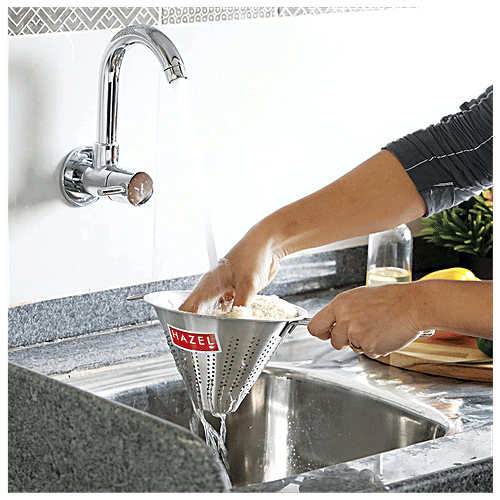 Buy Hazel Stainless Steel Rice Strainer/Colander With Handle - 20 cm ...