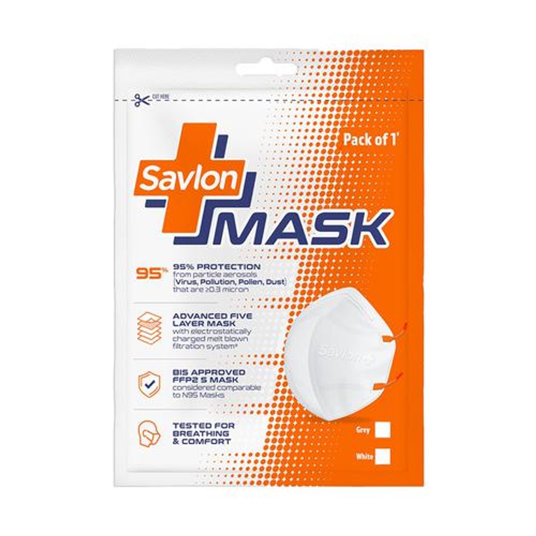 Buy Savlon Mask - With Adjustable Ear Loops, 5 Layers, 95% Protection ...