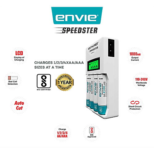 Buy Envie Speedster Rechargeable Batteries Charger - ECR11+AA2800 4PL ...