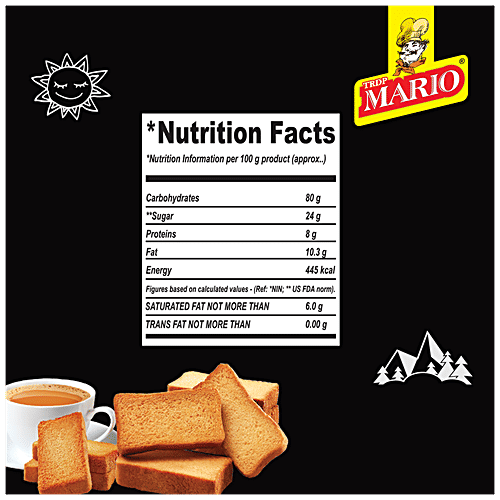 Buy MARIO Rusk - Oven Fresh, No Transfat, Crunchy Teatime Snack Online ...