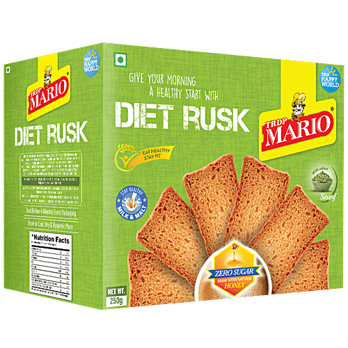 Buy MARIO Diet Rusk - Oven Fresh, No Transfat, Crunchy Teatime Snack ...