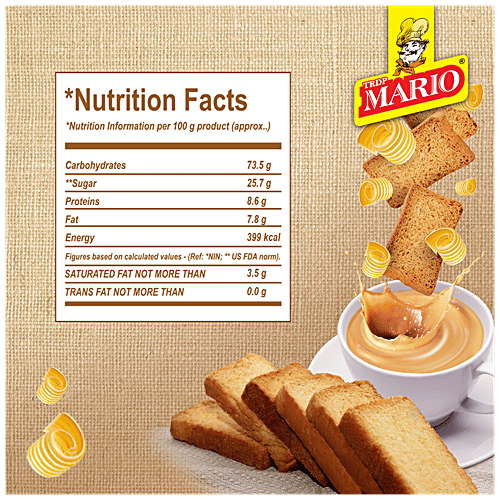 Buy MARIO Butter Rusk - Oven Fresh, No Transfat, Crunchy Teatime Snack ...