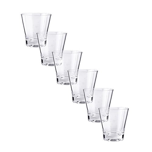 Buy Union Glass Tumbler Set - Clear Finish, Transparent Serving Glasses ...