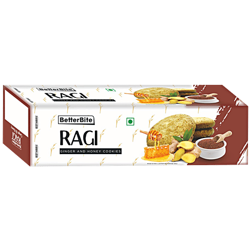 Buy BETTER BITE Ragi Cookies - Ginger & Honey, Nutritious, Wholesome ...