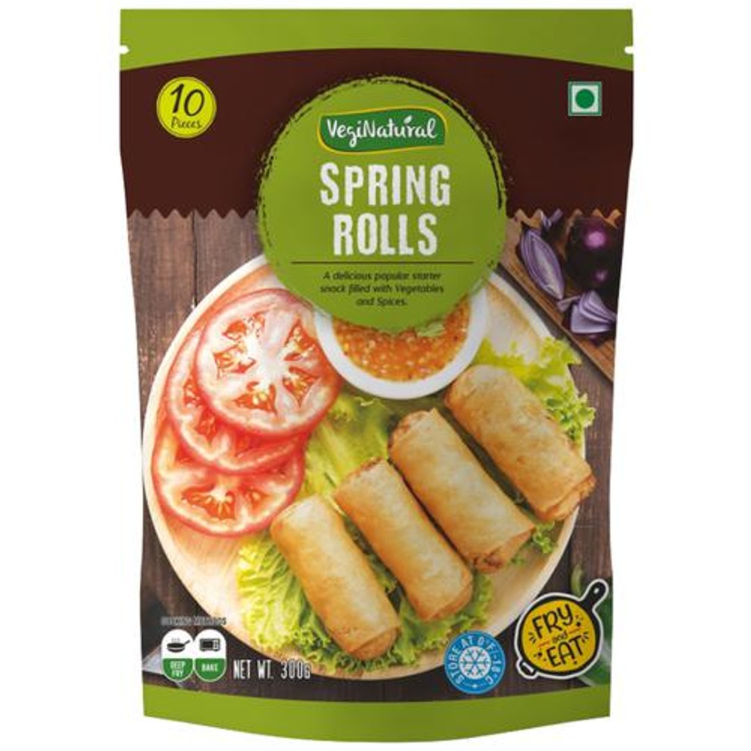 Buy VEGINATURAL Veggie Spring Rolls - Mix Vegetables Filling, Frozen ...