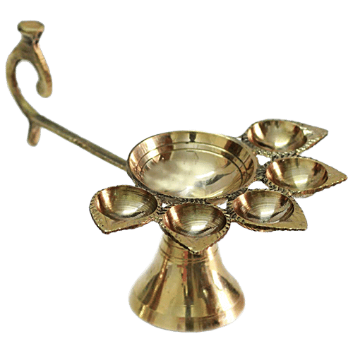Buy Klassic Panch Diya With Pooja Bell - For Temple/Home/Office, As ...