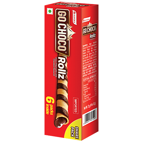 Buy GO CHOCO Rollz - Choco Filled Wafer Sticks, Soft & Crumbly Sweet ...