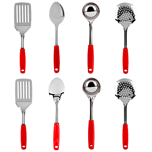Buy Omega Stainless Steel Kitchen Tools Set - With Plastic Handle ...