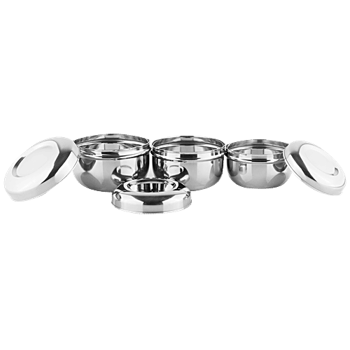 Buy Omega Stainless Steel Dabba Set With Lid - Apple, Durable, High ...