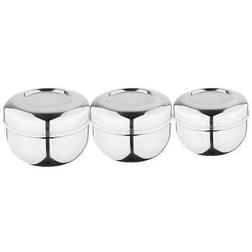 Buy Omega Stainless Steel Dabba Set With Lid - Apple, Durable, High ...