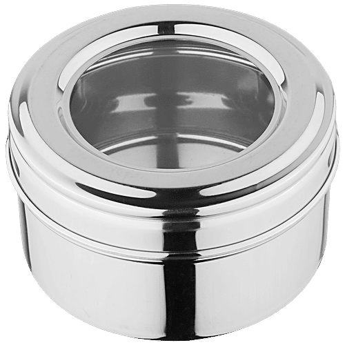 Buy Omega Stainless Steel Dabba Set - Plain, With Transparent glass Lid ...