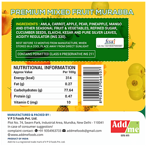 Buy Add Me Glazed Premium Mixed Fruit Murabba - Healthy Online at Best ...