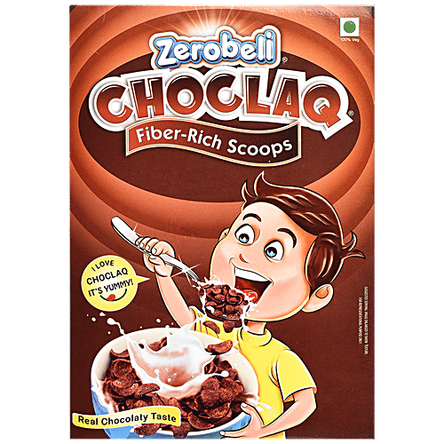 Buy Zerobeli Choclaq Choco Flakes - Fiber-Rich Scoops, Real Chocolaty Taste Online at Best Price ...