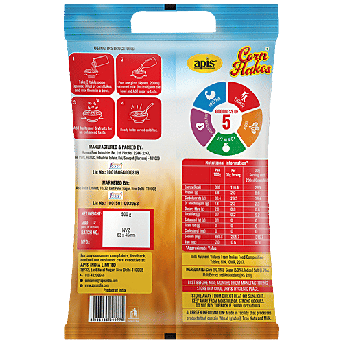 Buy Apis Toasted Cornflakes - Rich In Protein & Iron, Cholesterol Free ...