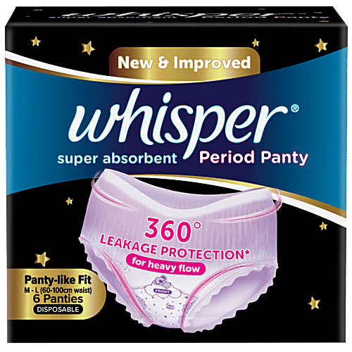 Buy Whisper Period Panties - M To L, For Heavy Flow Online at Best ...