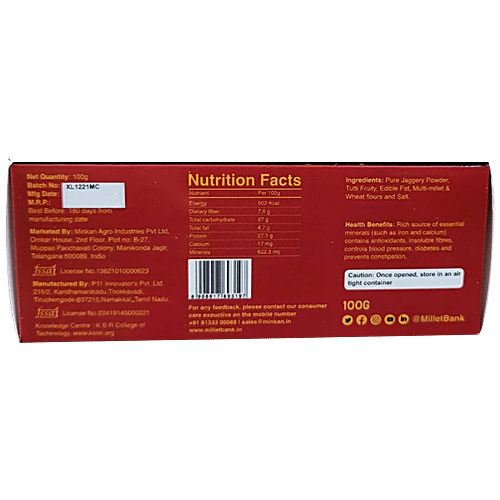 Buy Millet Bank Multi Millet Tutti-Frooty Cookies - Rich In Calcium ...