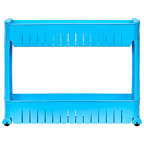 Buy Floraware 2 Layer Storage Organizer Plastic Rack/Shelf With Wheels ...