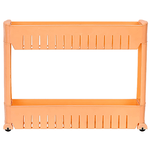 Buy Floraware 2 Layer Storage Organizer Plastic Rack/Shelf With Wheels ...