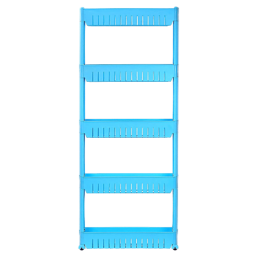 Buy Floraware 5 Layer Storage Organizer Plastic Rack/Shelf With Wheels ...