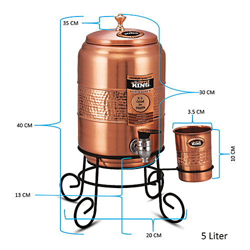 Buy Mr. Copper King Water Tank Matka With Stand - Increases Immunity ...