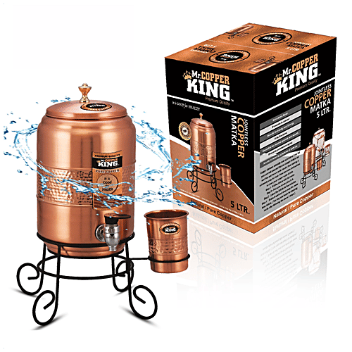 Buy Mr. Copper King Water Tank Matka With Stand - Increases Immunity ...