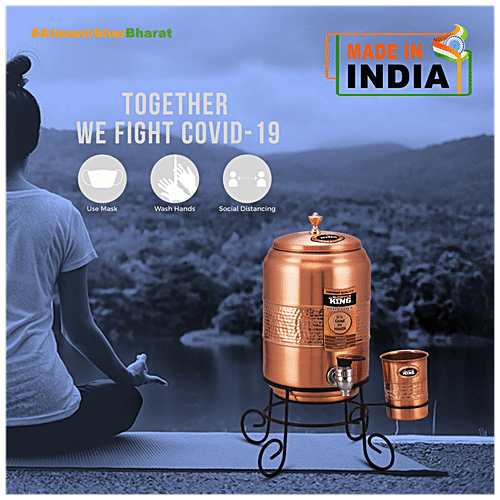 Buy Mr. Copper King Water Tank Matka With Stand - Increases Immunity ...