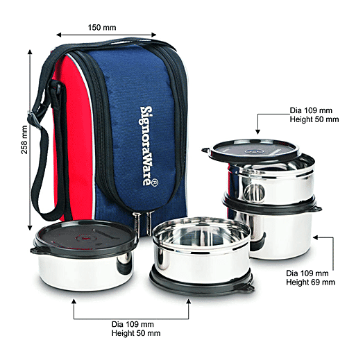 Buy Signoraware Executive Max Fresh Stainless Steel Lunch Box Set ...