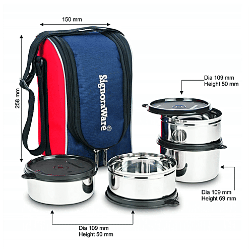Buy Signoraware Executive Max Fresh Stainless Steel Lunch Box Set ...