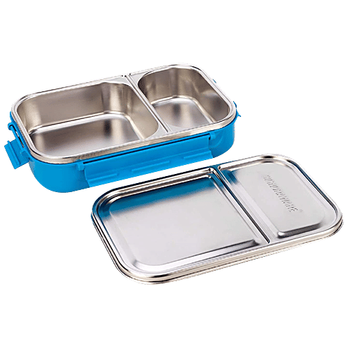 Buy Signoraware Slim Steel Lunch Box With Lid - Leakproof, Blue Online ...