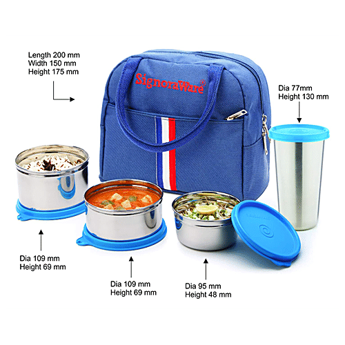 Buy Signoraware Stylish Stainless Steel Lunch Box With Tumbler ...