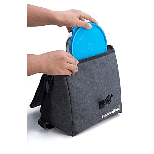 Buy Signoraware Tote Bag Steel Lunch Box Set & Tumbler - Leakproof ...