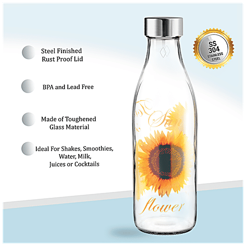 Buy Treo Treo by Ivory Premium Glass Printed Bottle - Orange Online at ...