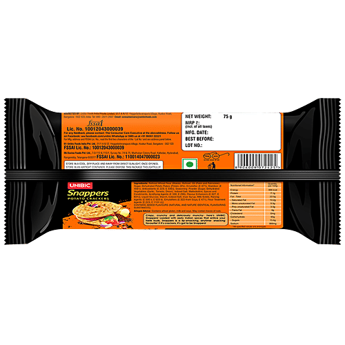 Buy UNIBIC Snappers Potato Crackers - Indi Spice, Light, Crispy Snack ...