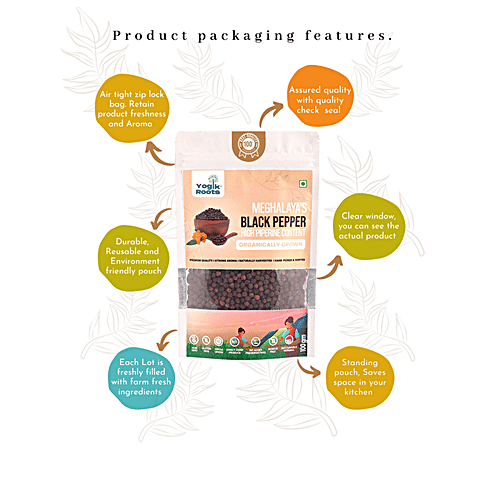 Buy Yogik Roots Meghalaya's Black Pepper - High Peperine Content ...