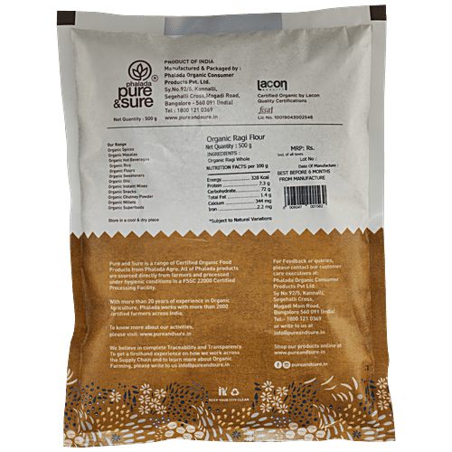 Buy Phalada Pure & Sure Organic Ragi Flour - High In Protein, Dietary ...