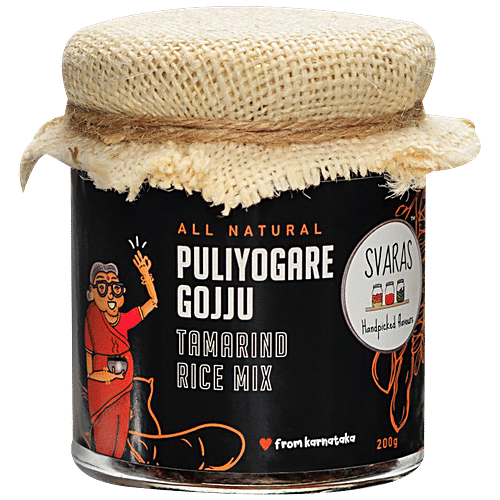 Buy Svaras Puliyogare Gojju - All Natural, Tamarind Rice Mix, Ready To ...