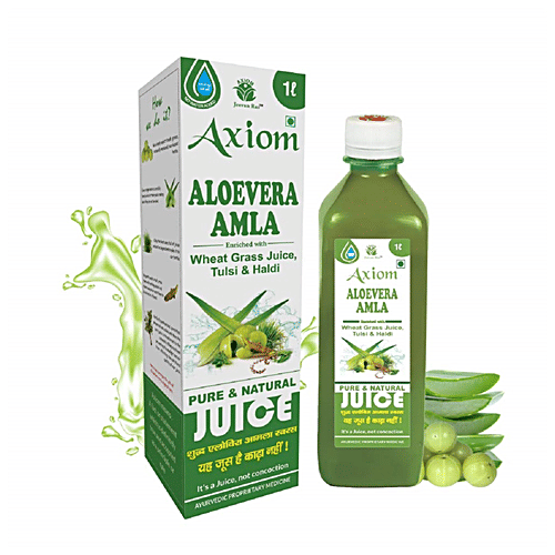 Buy Axiom Aloevera Amla Juice - With Wheat Grass, Tulsi & Haldi, Pure ...
