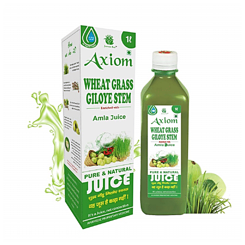 Buy Axiom Wheat Grass Giloye Stem Enriched With Amla Juice - Pure ...