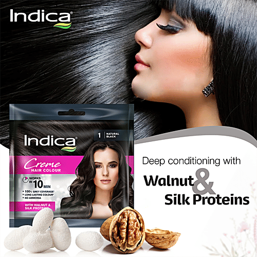 Buy Indica Creme 10 Minutes Hair Color - With Walnut & Silk Proteins ...