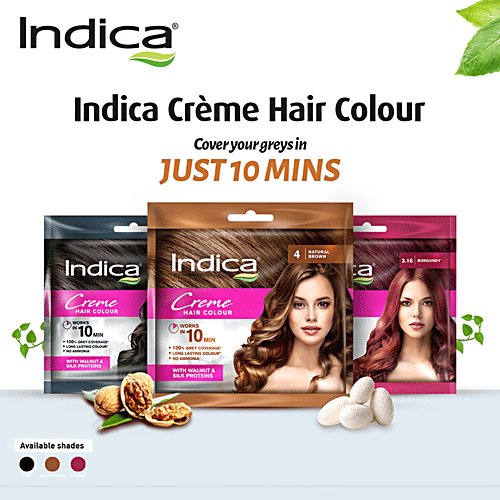Buy Indica Creme 10 Minutes Hair Color - With Walnut & Silk Proteins ...