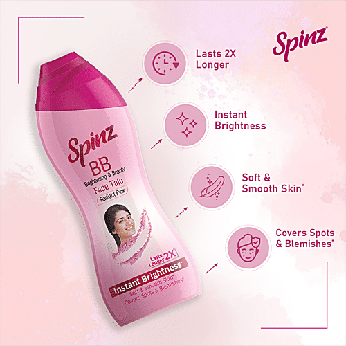 Buy Spinz BB Brightening & Beauty Face Talc - Radiant Pink, For Instant ...