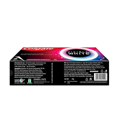 Buy Colgate Visible White O2, Teeth Whitening Toothpaste, Peppermint ...